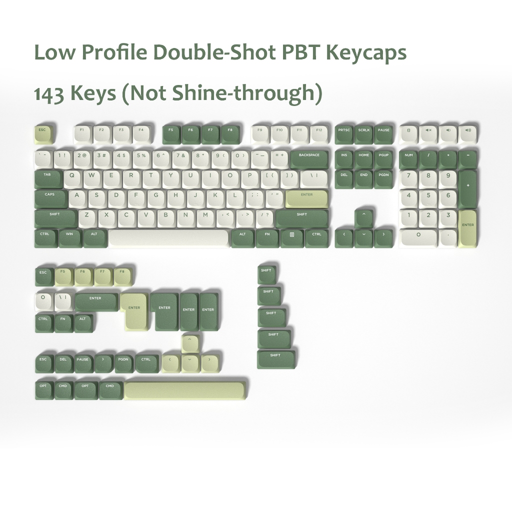 WOMIER 143 Keys Low Profile PBT Keycaps Full Set Double Shot Custom ...