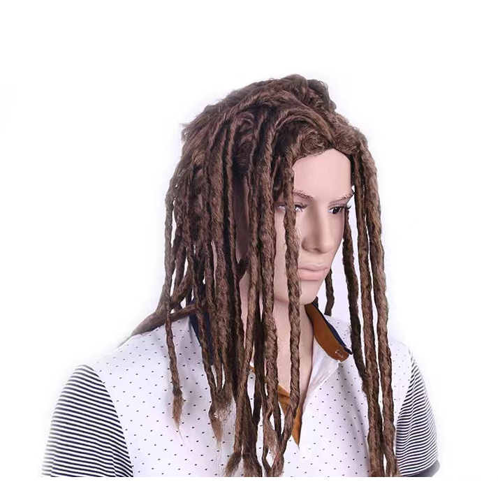 Long Dreadlocks Wig For Men Synthetic Black Dreadlock Straight Crochet ...
