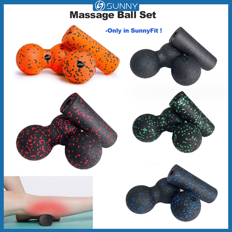 SunnyFit EPP Massage Ball Set Mini Foam Roller Peanut Ball High Density ...