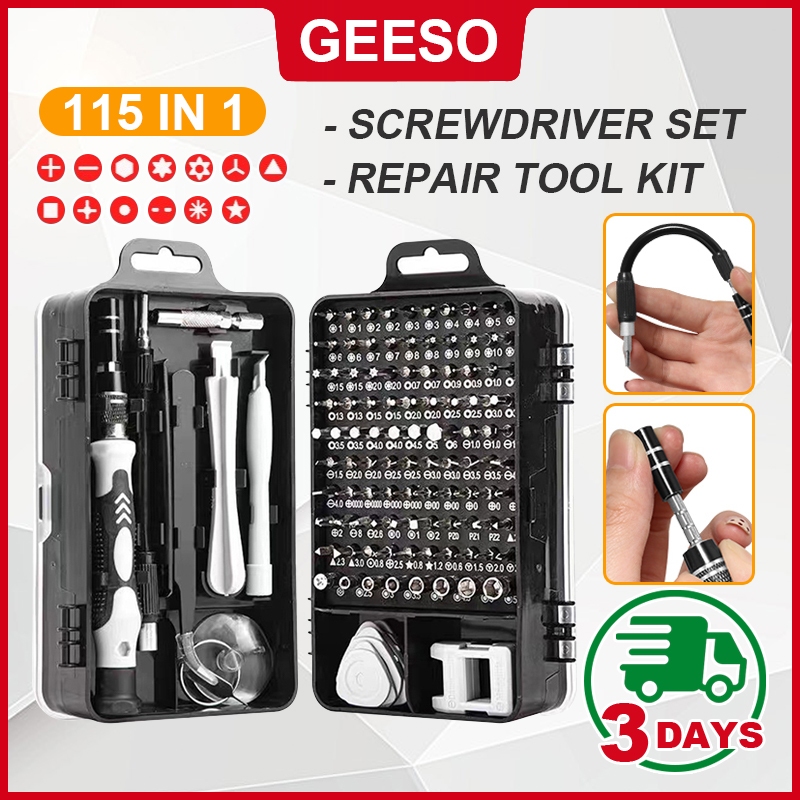 GEESO 115 in 1 Screwdriver Set Mini Magnetic DIY Repair Tool Kit ...