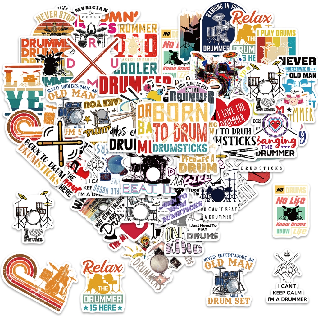 50pcs Stickers Drummer Rock Musician Graffiti Cartoon Skateboard ...