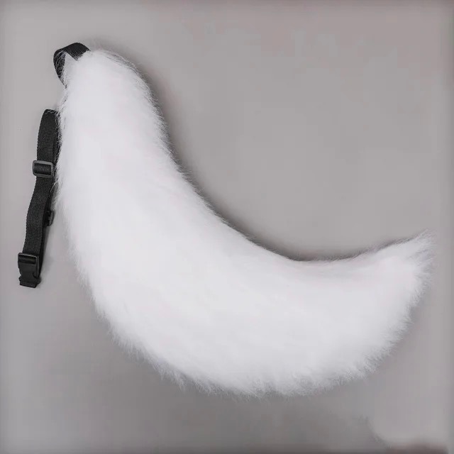 Handmade Plush Fox Tail Long Furry Wolf Tail Accessories Ear Hair Clip ...