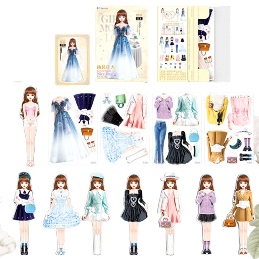 Magnetic Princess Dress Up Paper Doll Pretend Play Game, Travel Toy Car ...
