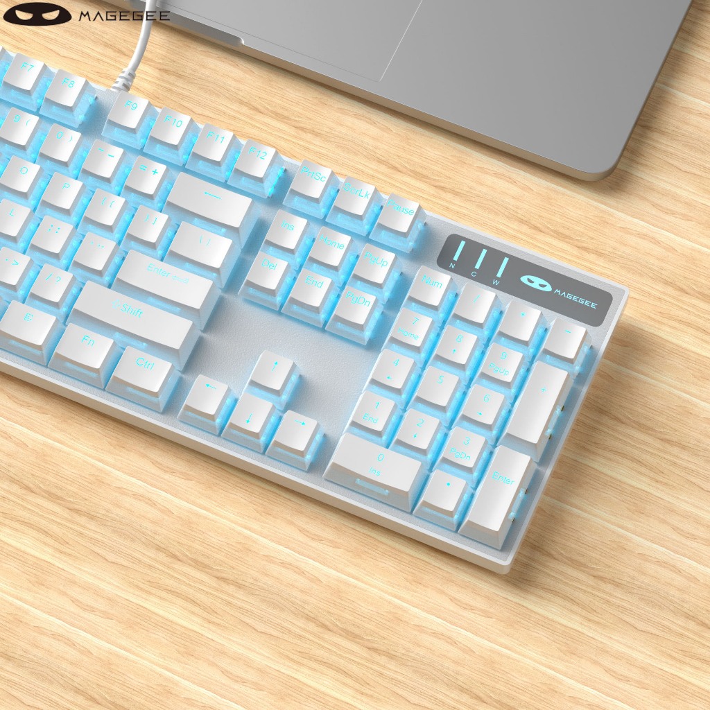 MageGee 130Keys PBT Pudding Keycaps Translucent Double Milk OEM Height ...
