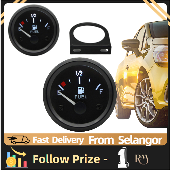 🎁 Car Instrument 2'' 52mm Fuel Level Gauge, Pointer 12V Car Fuel Tank ...