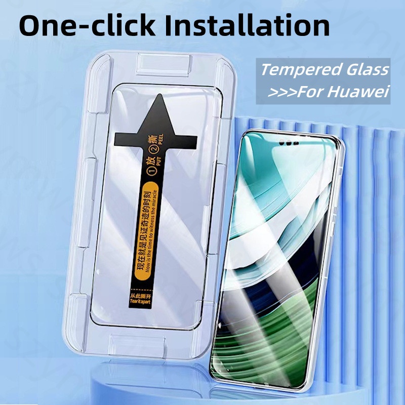 One-click Installation Tempered Glass Screen Protector Film For Huawei ...