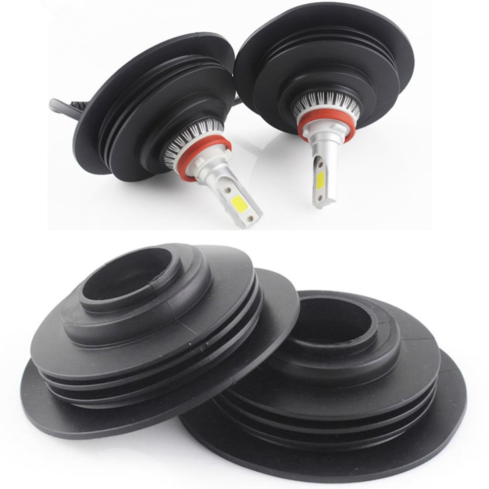 2Pcs Car LED Headlight Rubber Dust Cover Universal Motors Headlamp ...