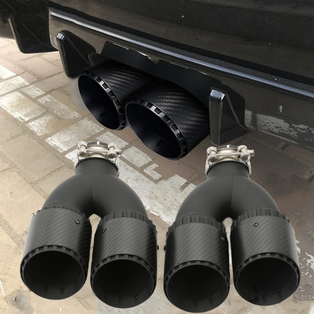 Akrapovic Car Carbon Fiber Matt Muffler Tip Y Shape Double Exit Exhaust ...