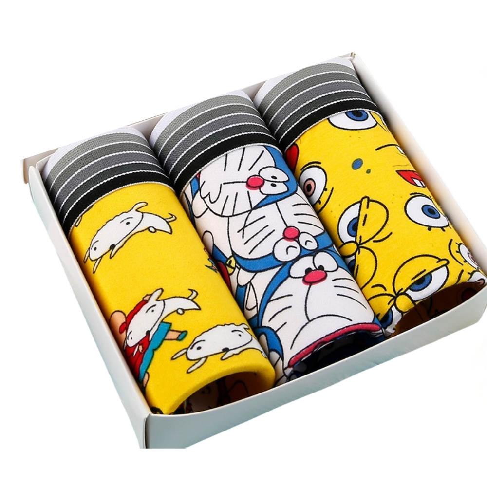 3 Pcs Men's Boys Underwear Briefs Lovely Cartoon Print Boxer Trunks for ...