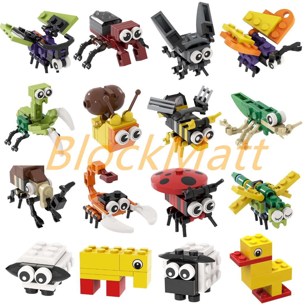 Insect Collection Building Blocks Bee Butterfly Scorpion Ladybug MOC ...