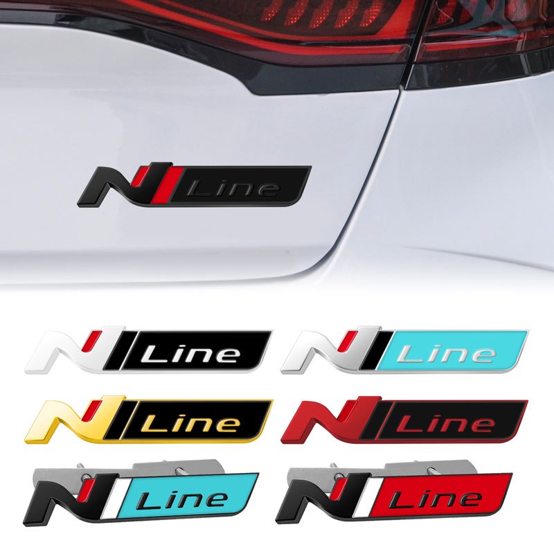 3D Metal N N LINE Logo Car Front Grill Badge Trunk Stiker For Hyundai ...