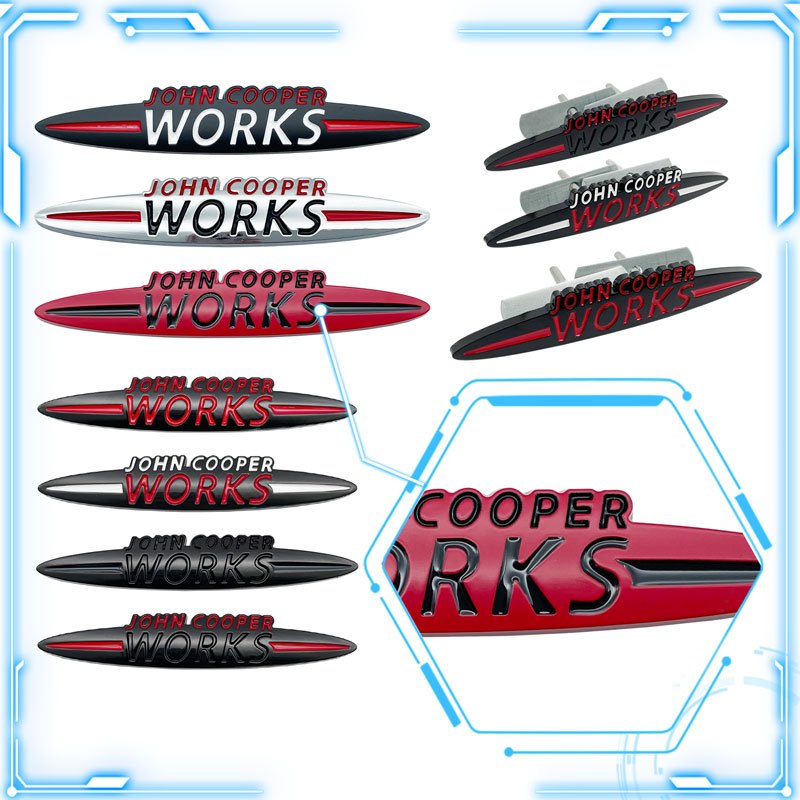 3D Car Styling JCW John Cooper Works Logo Front Grille Badge Auto ...