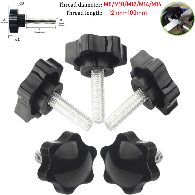 M10 M12 M14 M16 Rosette Thumb Screws Knobs Bolt Star Knob Thumbscrews ...