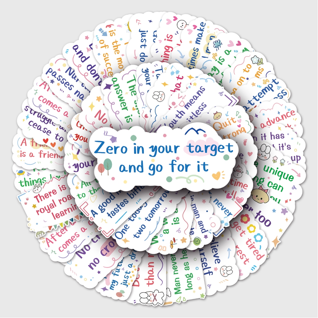 50 Piece Inspirational English sentences DIY Creative Motor Stickers ...