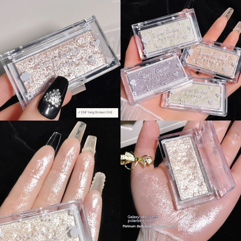 Myho High Gloss Powder Blush Contouring Palette Brightening Glitter ...