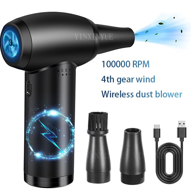100000RPM Mini Charging Electric Air Duster Computer USB Blower ...