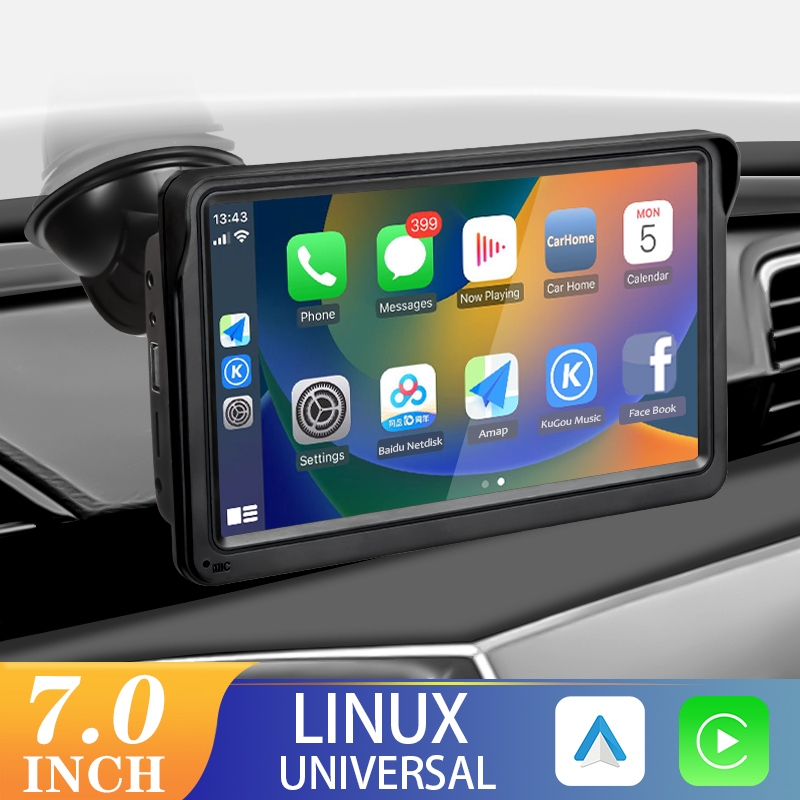 Carplay Android Auto Monitor Wireless Plug And Play Portable Media ...