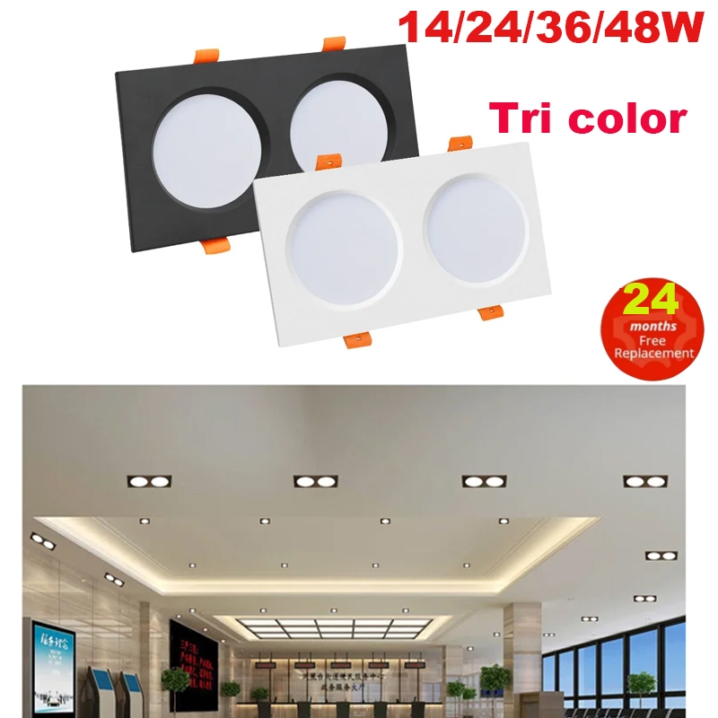 Recessed Led Bean Gall Light Grille Light Double Head Embedded ...