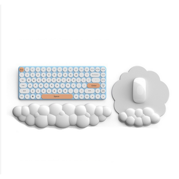 Cute Cloud Keyboard Rest Memory Foam Silicone Wrist Rest Large Desktop ...