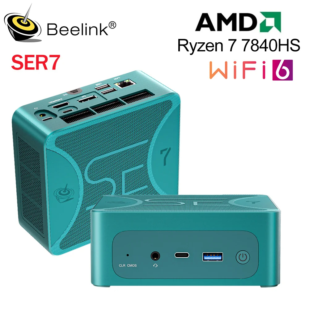 Beelink Mini PC Ryzen7 SER7 7840HS/ SER6 Max 7735HS Up to 65W Radeon 780M DDR5 PCIe4.0 SSD Quad ...