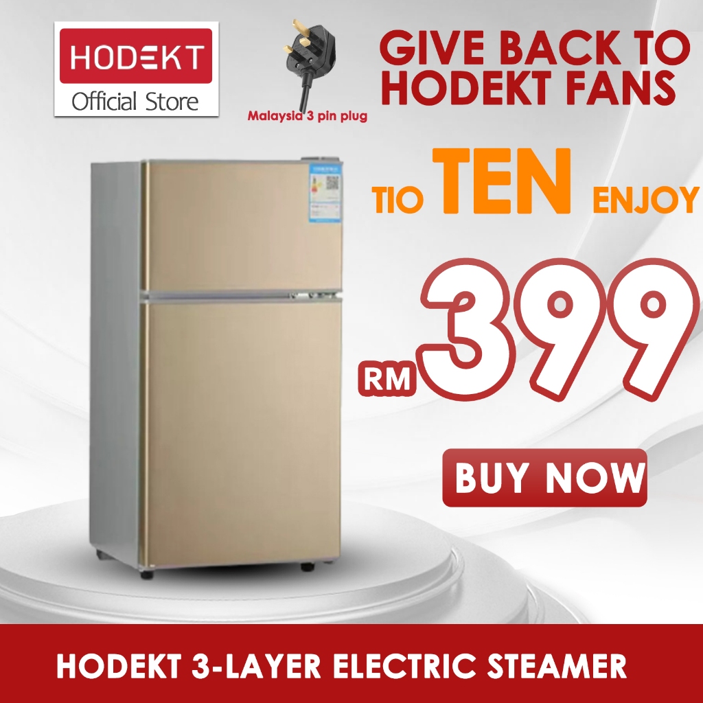 HODEKT Mini Fridge Peti Sejuk 60L 2 Door Refrigerator Power Saving ...