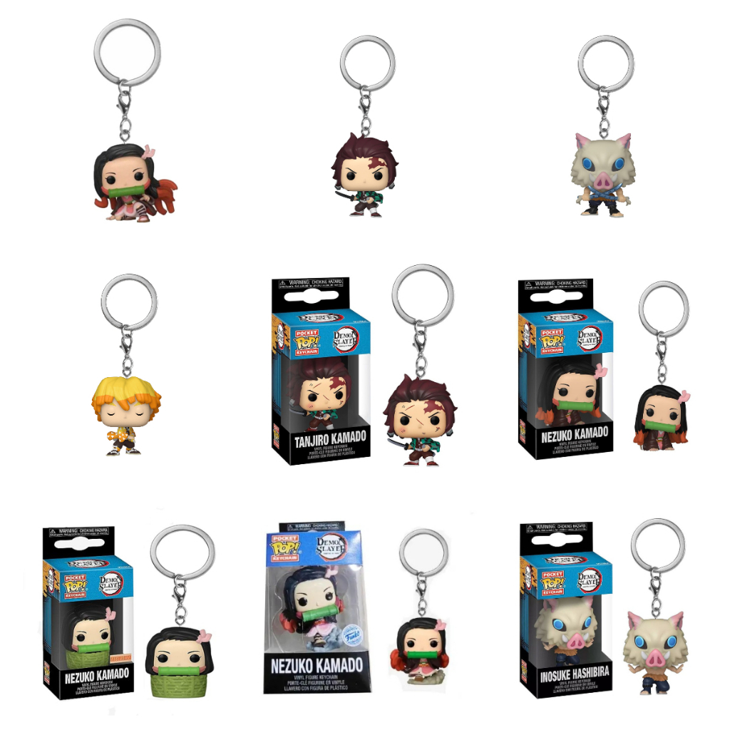 Funko Pop! 2" Demon Slayer Kamado Tanjiro Nezuko Inosuke Keychain ...