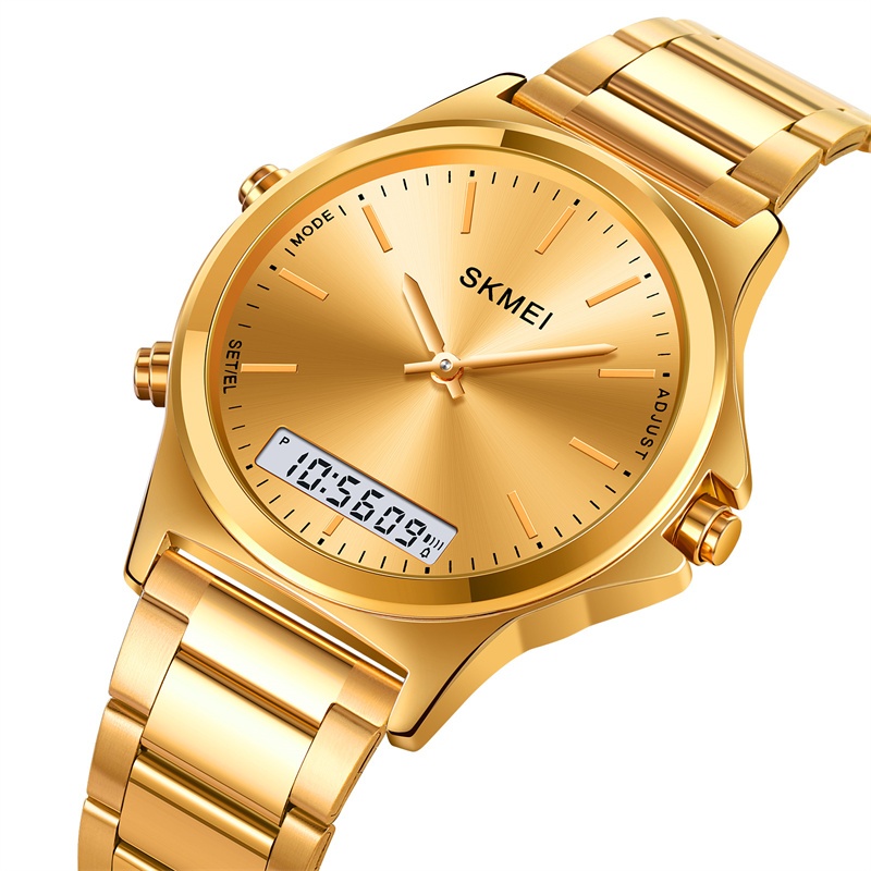 Skmei Three Time Zones Quartz Watch for Man Luxury Stainless Steel ...