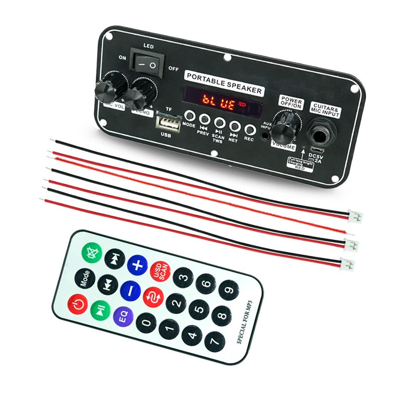 10W Bluetooth 5.0 MP3 Decoder Board Amplifier Audio Player 3.7V ...