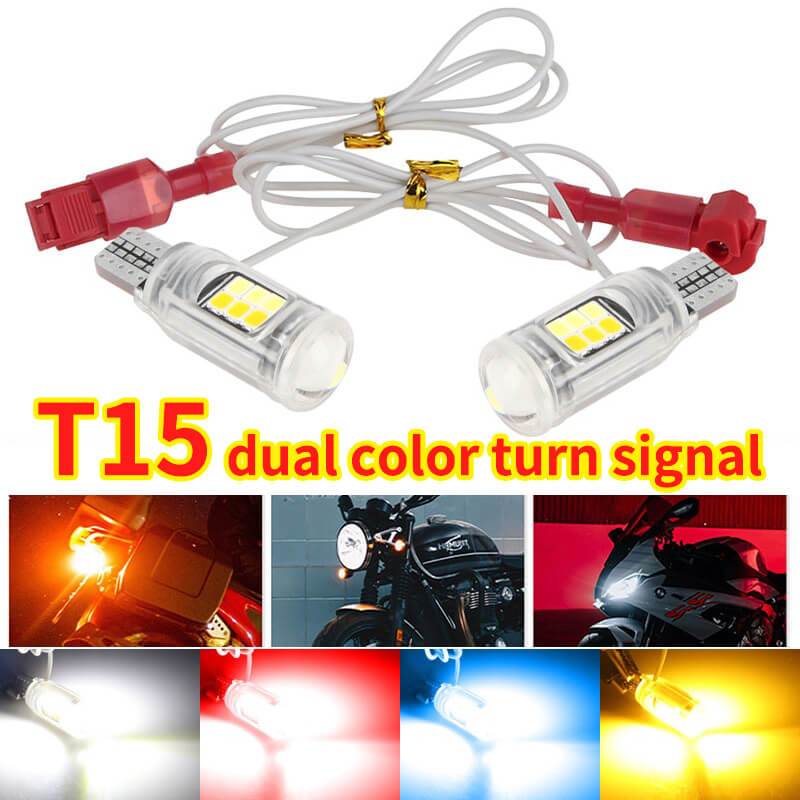YIRAY T15 dual color motorcycle LED turn signal T10 width indicator ...