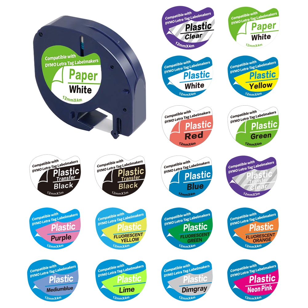 Compatible DYMO LetraTag Label Printer Tape Refills 91200 91201 12267 ...