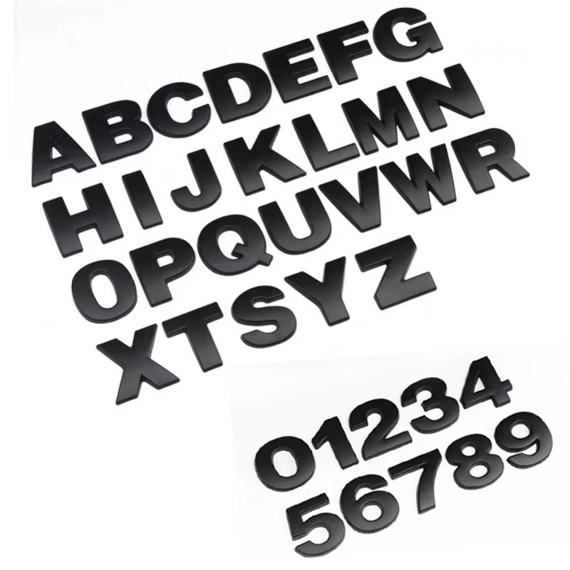 1Pcs 3D Metal MatteBlack 25mm Car Letters Alphabet Emblem Numbers ...