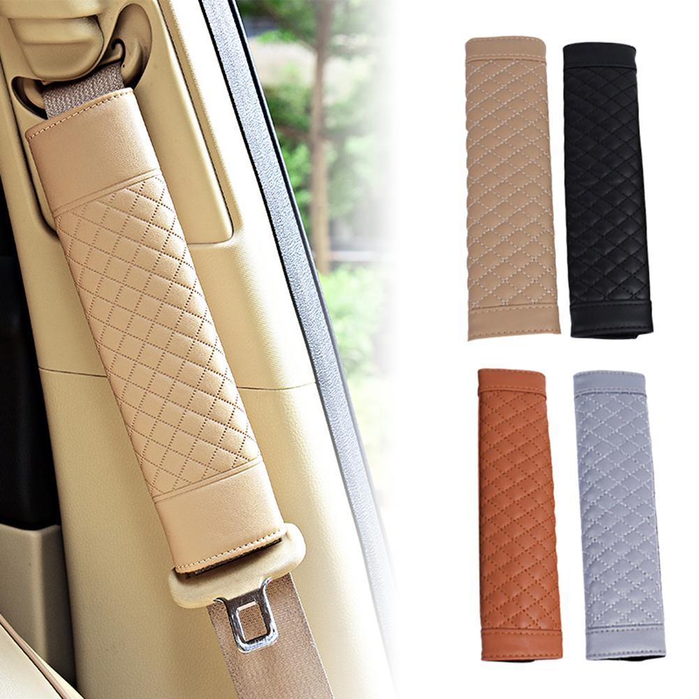 New 1 Pair Stylish Car Safety Seat Belt Faux Leather Car Seat Shoulder ...