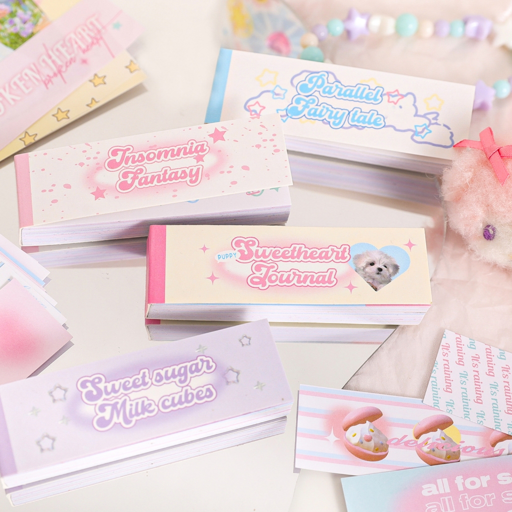 Mr. Paper 50 sheets/bag Coated paper sticker ins style Cute simple ...