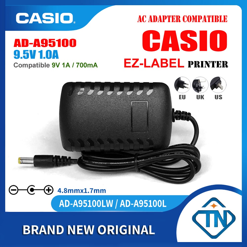 9.5V 1A AC/DC Adaptor AD-A95100 AD-A95100IJ for Casio C700 KL-120TH KL ...