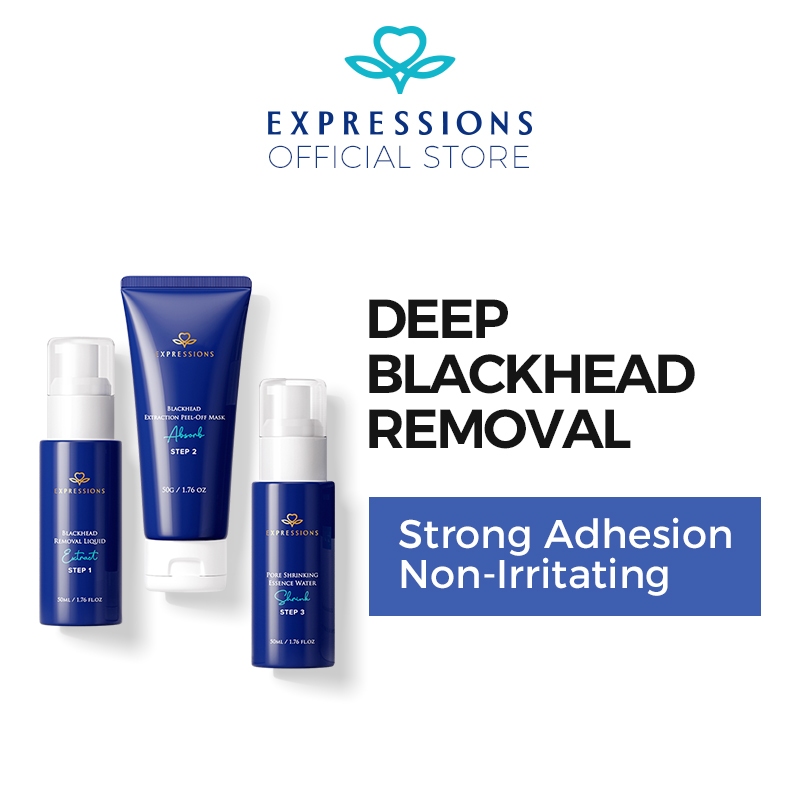 EXPRESSIONS Blackhead Removal Liquid & Blackhead Extraction Mask & Pore ...