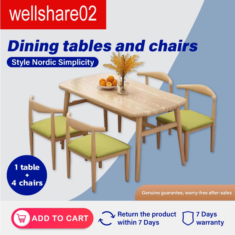 Modern Minimalist Table And Chair Combination 1 Table 4 Chairs Dining ...