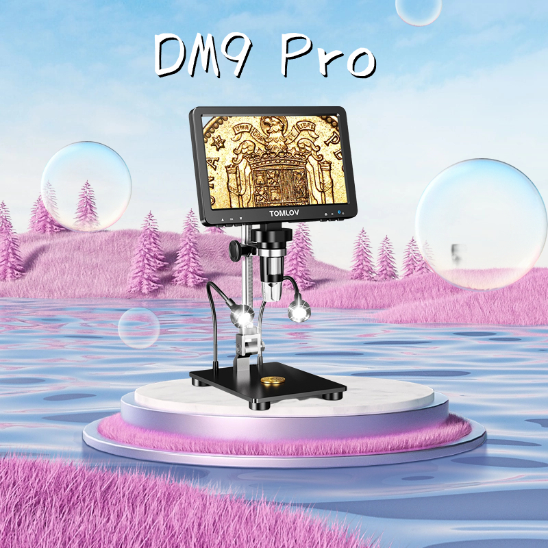 TOMLOV DM9 Pro 7" HDMI Digital Microscope 1200X with IPS Screen 1080P ...
