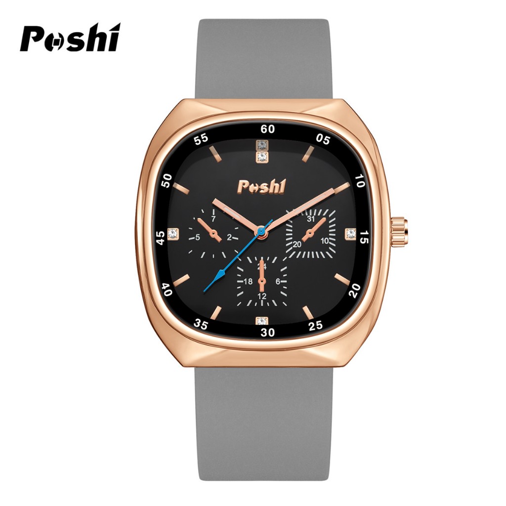 POSHI original waterproof women watch quartz display silicone strap ...