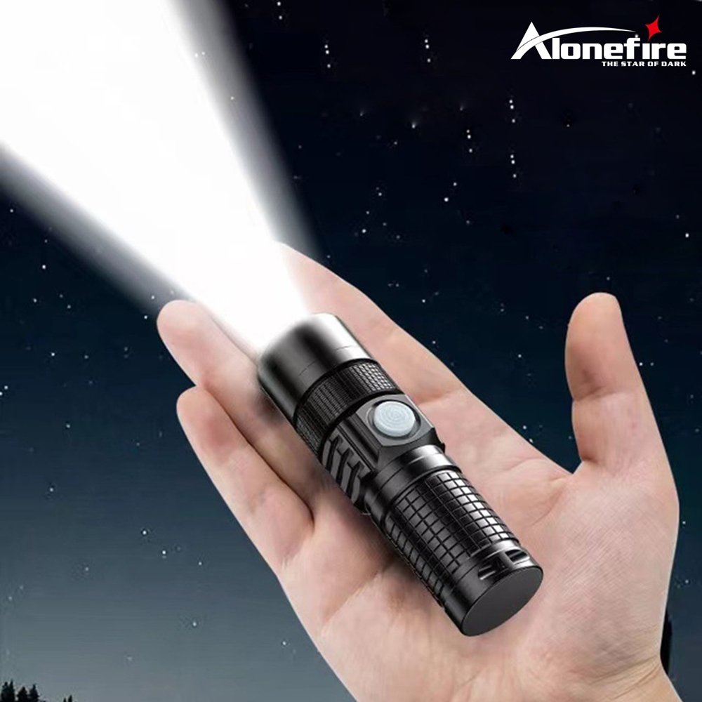 Alonefire X50 Portable Rechargeable Zoom Mini LED Flashlight P200 Flash ...