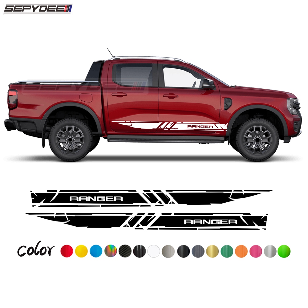 [Ready Stock] 2Pcs For Ford Ranger Raptor Car Body Door Side Stripe ...