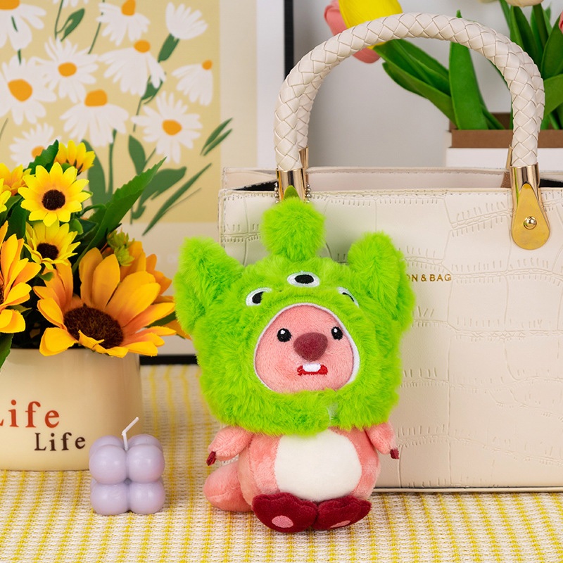 Cute Pink Loopy Keychain Ins Cartoon Little Beaver Pendant Student Gift ...