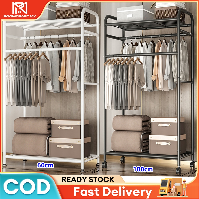 Double Pole Strong Steel Structure Laundry Rack Cloth Clothes Rack ...