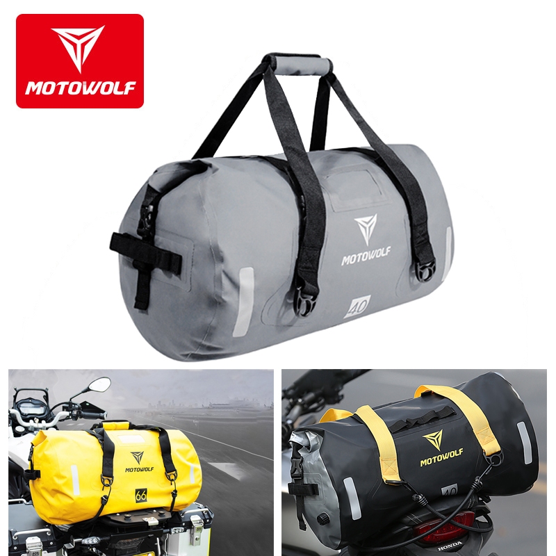 MOTOWOLF Motorcycle Waterproof Tail Bags Back Seat Bags Travel Bag ...