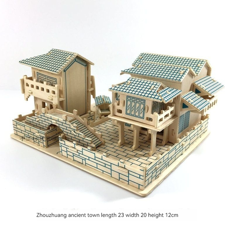 [Ready Stock]3d拼图 wooden house wooden jigsaw puzzle 3d puzzle wooden 3d ...