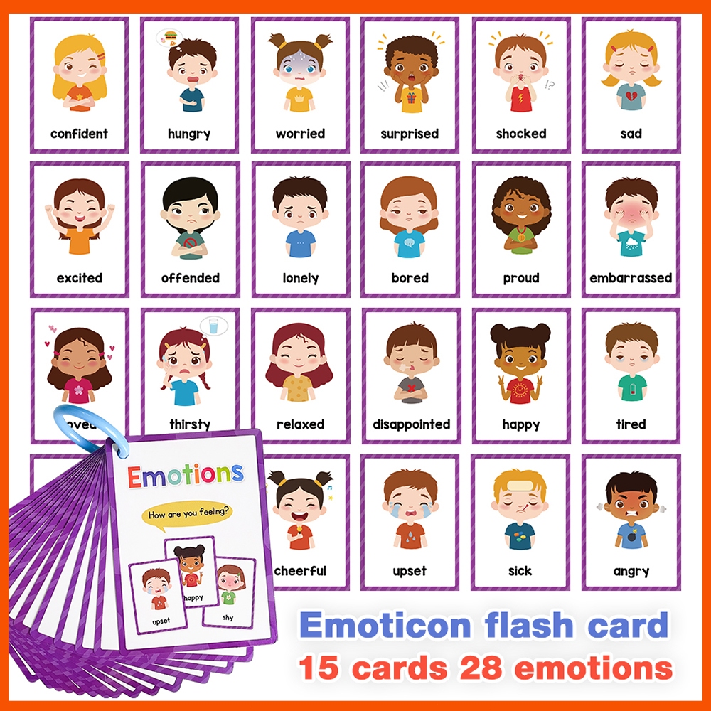 15 Cards My Emotion Feeling Vocabulary Words Cards Learning English ...