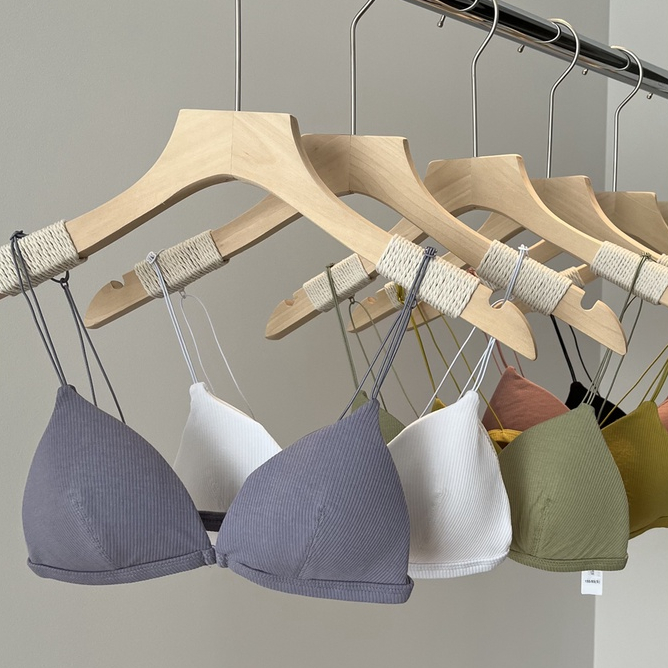 Underwear Women Wireless Ultra-Thin Front Buckle Small Bra Triangle Cup ...
