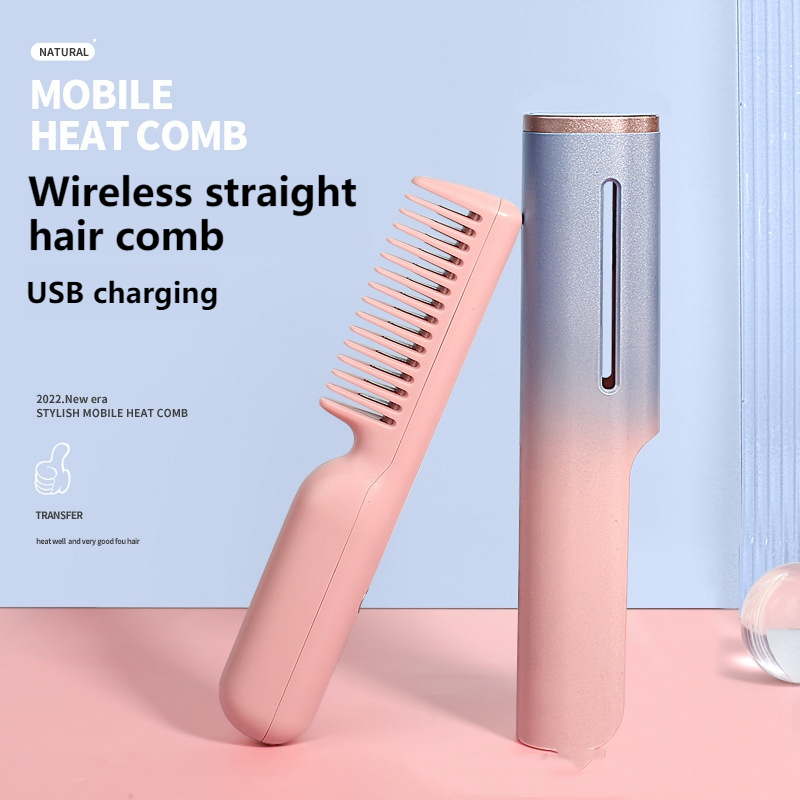USB Charging Portable Straight Hair Comb Artifact Mobile Heat Comb ...