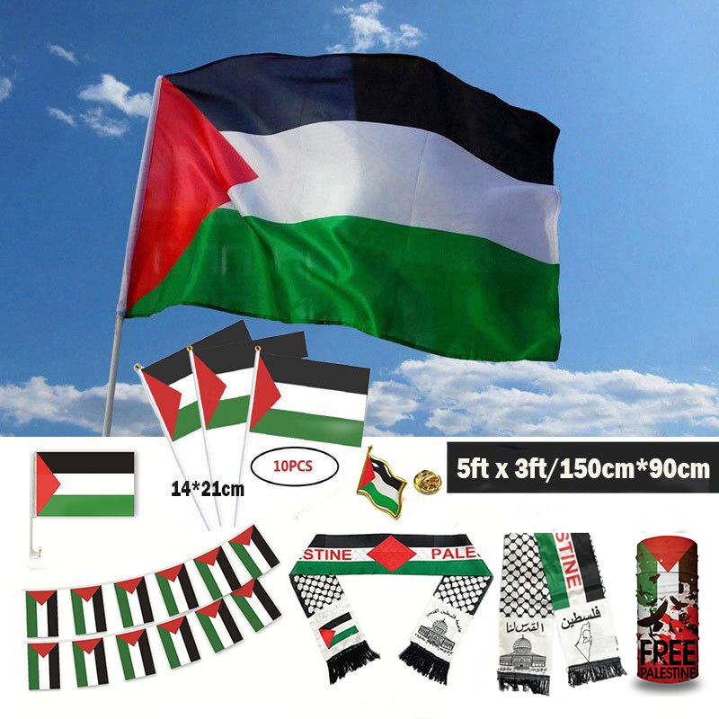 Palestine National Flag Country Flag 5ft X 3ft PLE PS Large Polyester ...