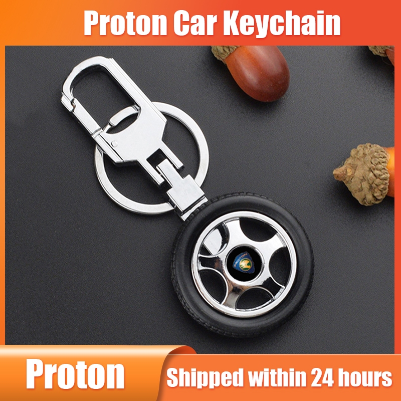 Proton Car Logo Keychain Tire Wheel Key Holder Car Styling Accessories ...