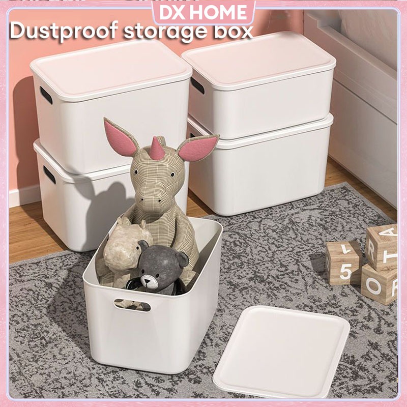 Japanese Style White Storage with lid Basket Muji Shelf Organizer ...